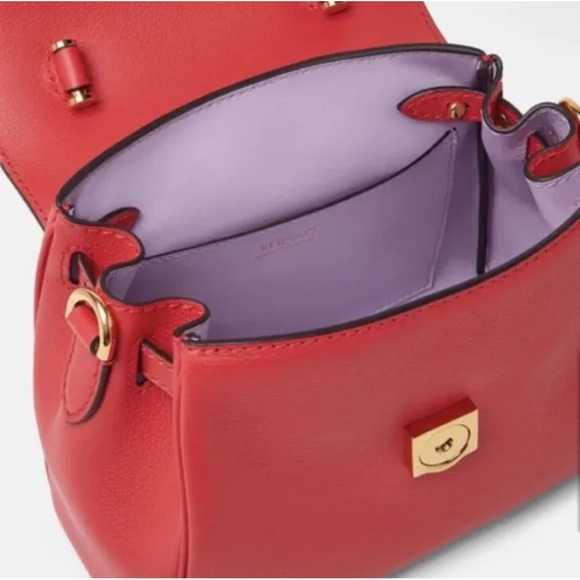 Versace | Bags | Versace La Medusa Top Handle Bag Leather Small Red ...